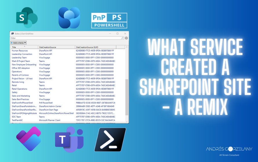 What service created a SharePoint site – a remix – Andrés Gorzelany